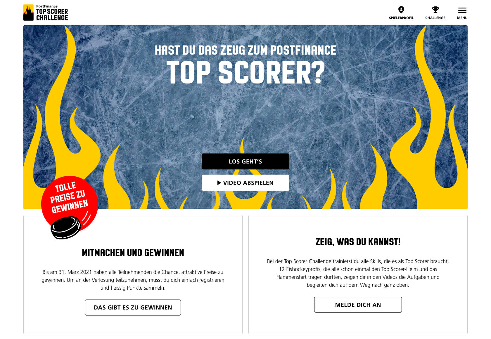 PostFinance Top Scorer Challenge | Portfolio | Neofluxe